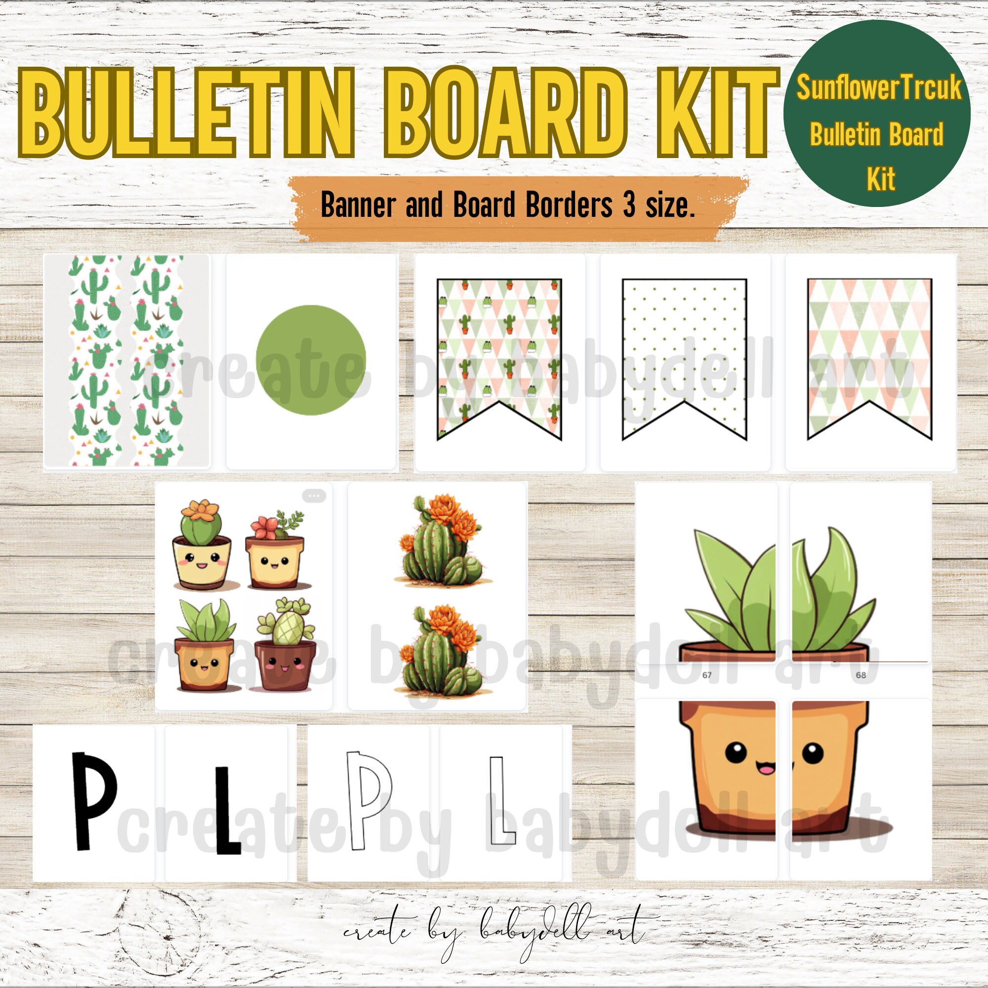 Cactus Theme Plant Theme Bulletin Board Kit spring Kindness - Etsy