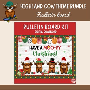 Highland Cow Classroom Decor Bundle: Bulletin Board & Door Display ...
