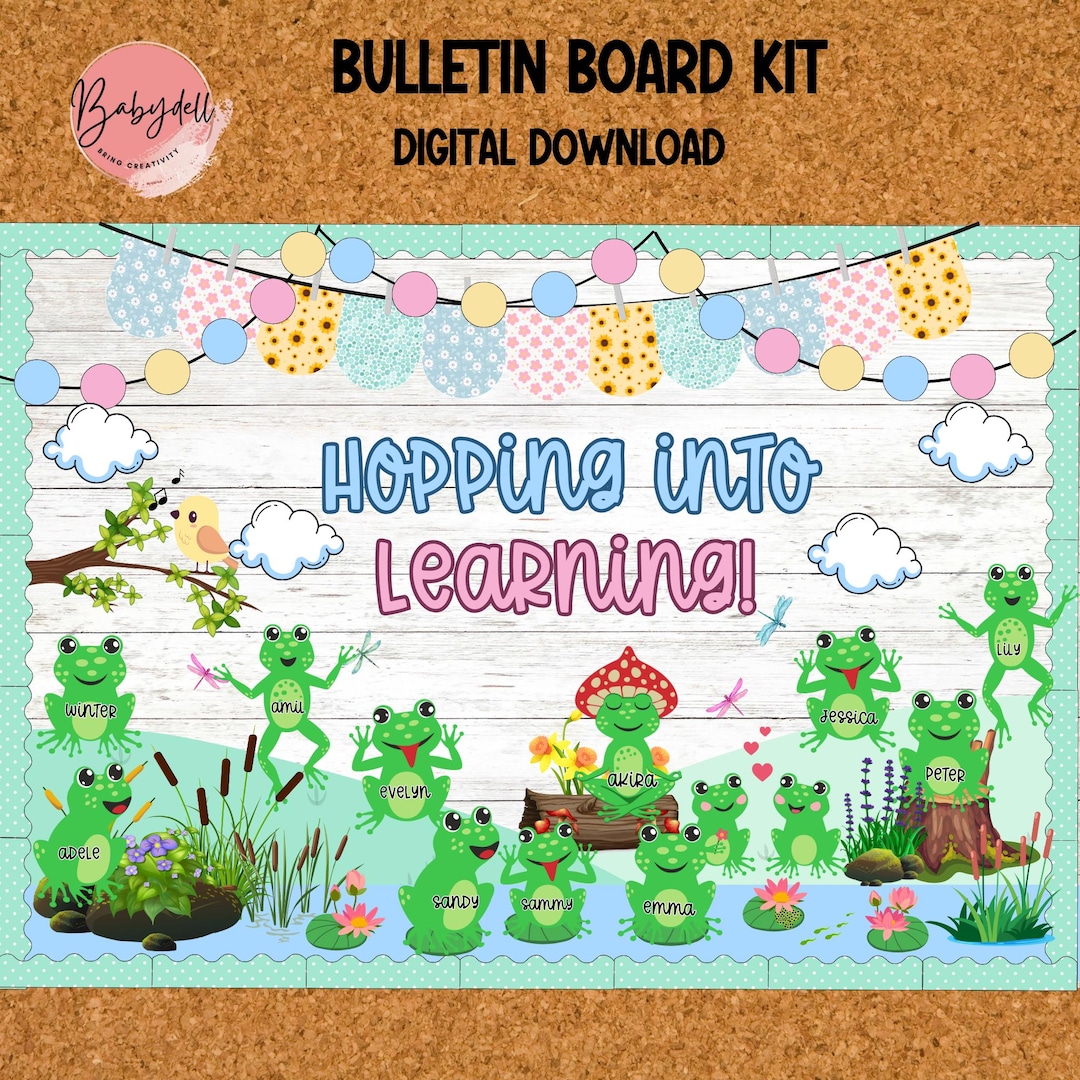 Frog Bulletin Board Kit: Spring Classroom Decor (printable) - Etsy