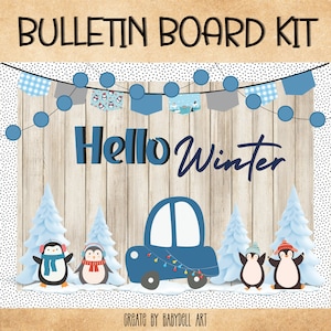 Merry Christmas Winter Bulletin Board Door Decor Happy Holiday or ...