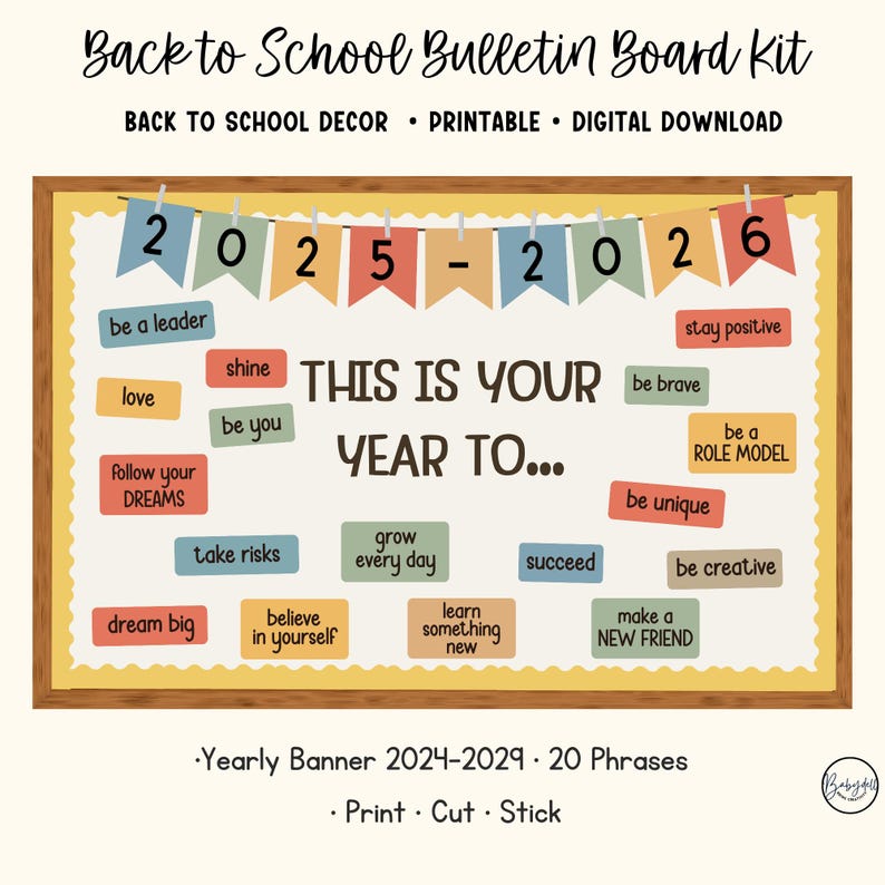 Modern Classroom Bulletin Board Kit for Positive Student Motivation and ...