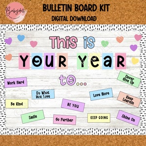 New Year Bulletin Board Kit for Classroom Goal Setting and Student ...