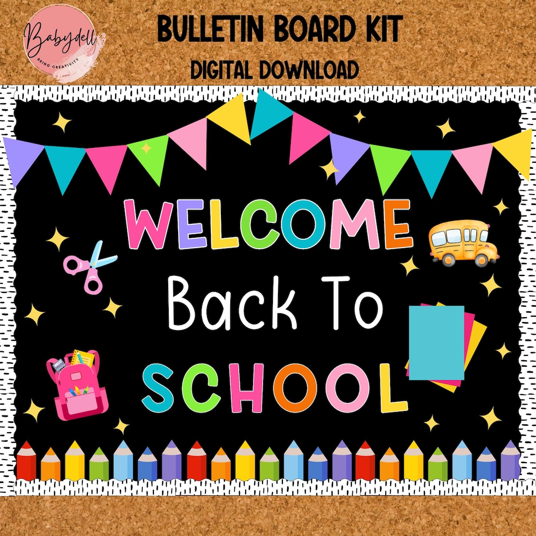 Welcome Back to School Digital Bulletin Board Kit - Teacher Decor ...