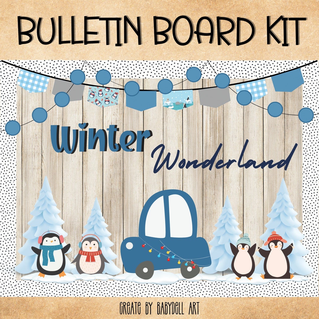 Merry Christmas Winter Bulletin Board Door Decor Happy Holiday or ...