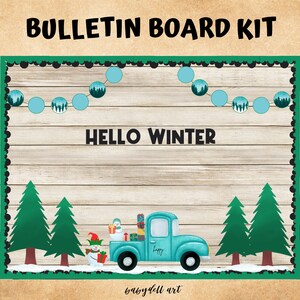 Christmas & Winter Bulletin Board Door Decor Happy Holiday or Classroom ...