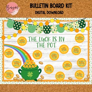 St. Patrick's Day Bulletin Board Kit | Luck in the Pot Classroom Decor ...