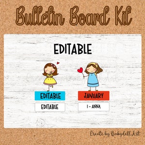 Birthday Display Bulletin Board Editable Fruit Gnome Classroom Decor - Etsy