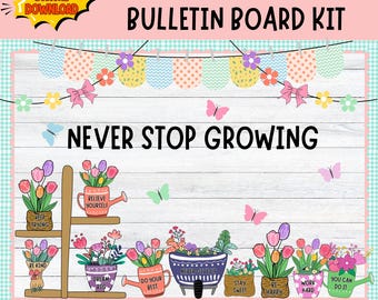 Never Stop Growing Spring Bulletin Board Kit - Etsy
