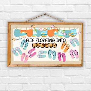 Hello Summer Bulletin Board Kit | Flip Flop Classroom Decor | End of ...
