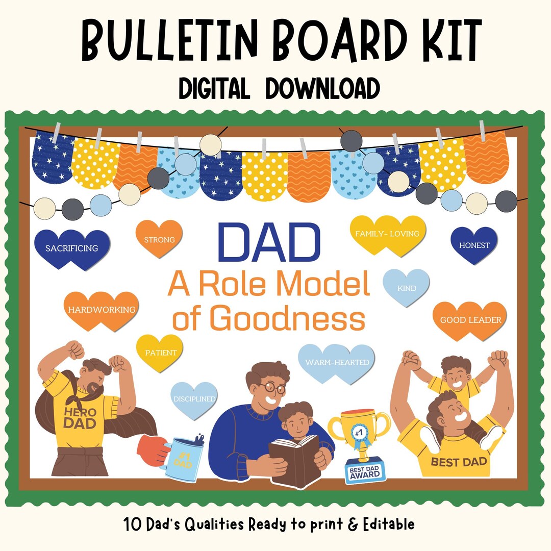 Fathers Day Bulletin Board Kit – Printable School Door Decoration ...