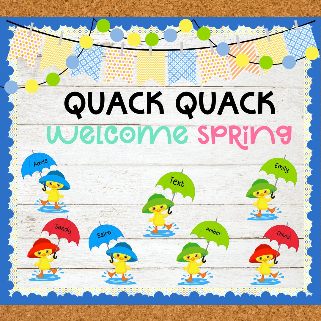 Ducks Spring Bulletin Board Kit | Welcome Spring Classroom & Door Decor ...
