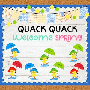 Ducks Spring Bulletin Board Kit | Welcome Spring Classroom & Door Decor ...