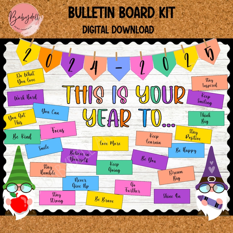 Growth Mindset Bulletin Board Kit: Editable Gnome Classroom Decor ...