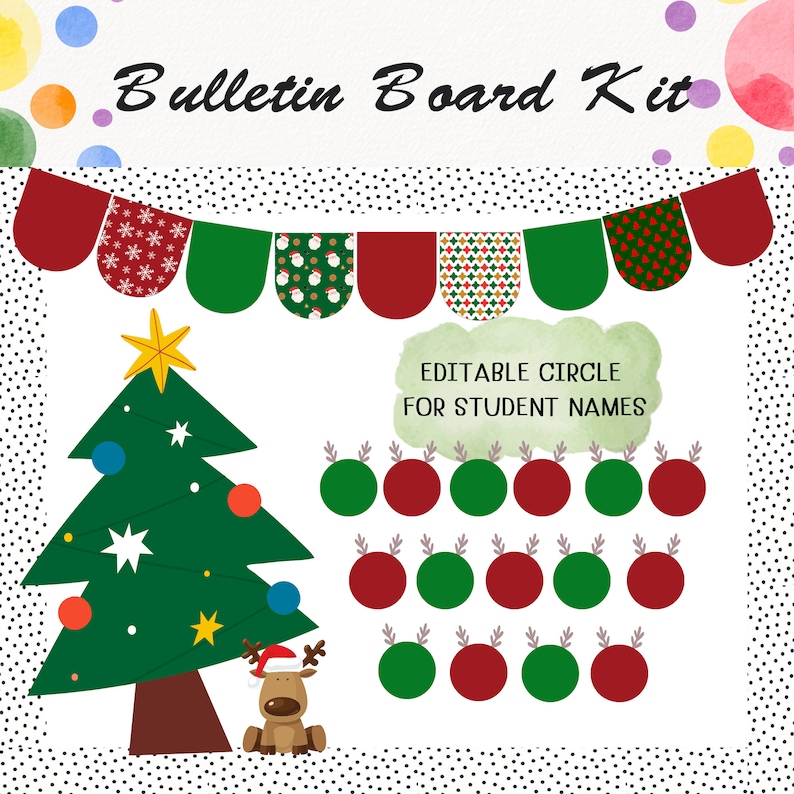Merry Christmas Bulletin Board or Classroom Door Decor Easy - Etsy