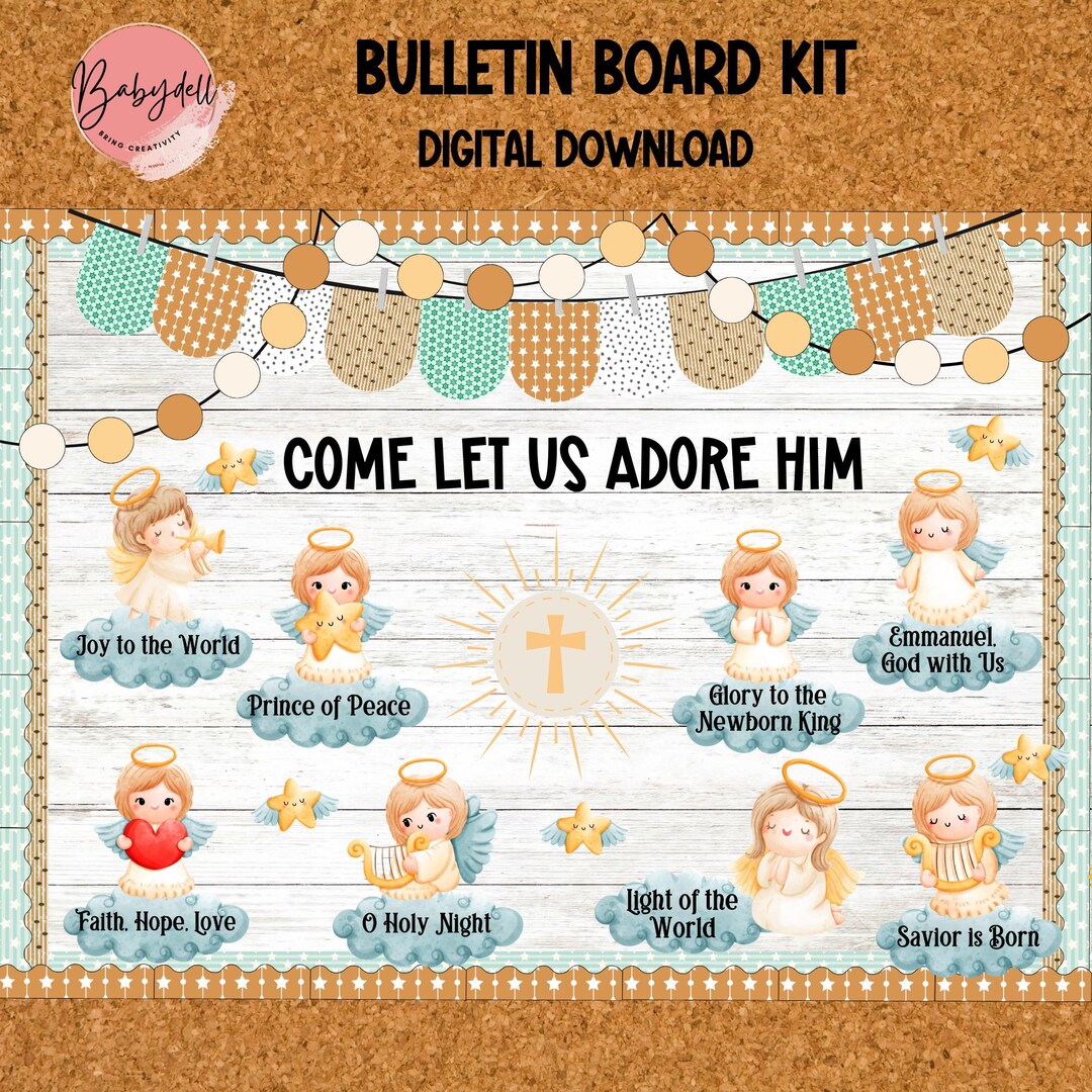 Angel Christmas Bible Bulletin Board Kit | Christian Christmas Bulletin ...
