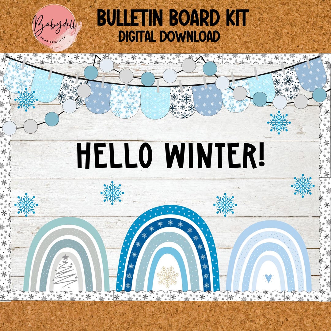 Winter Rainbow Bulletin Board Kit – January Holiday Theme Classroom ...