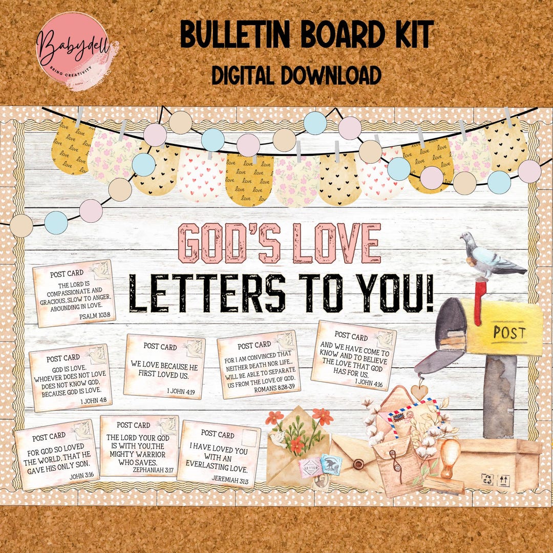 God's Love Letters Bulletin Board Kit for Christian Valentine Sunday ...