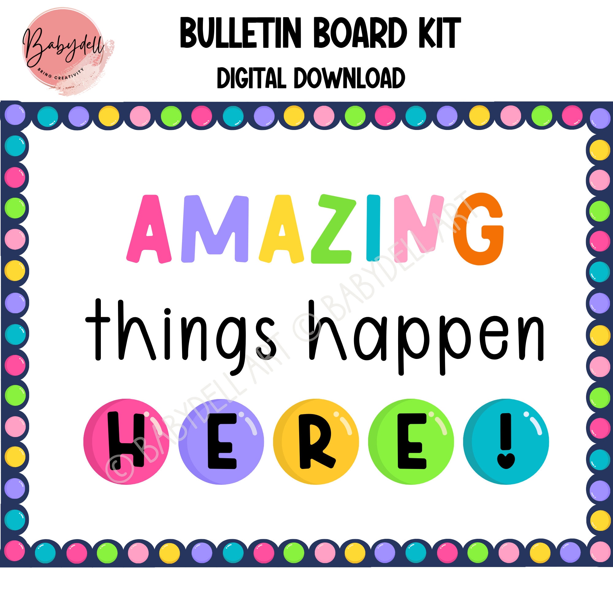 Amazing Things Happen Here Bulletin Board Kit | Classroom Door Decor ...