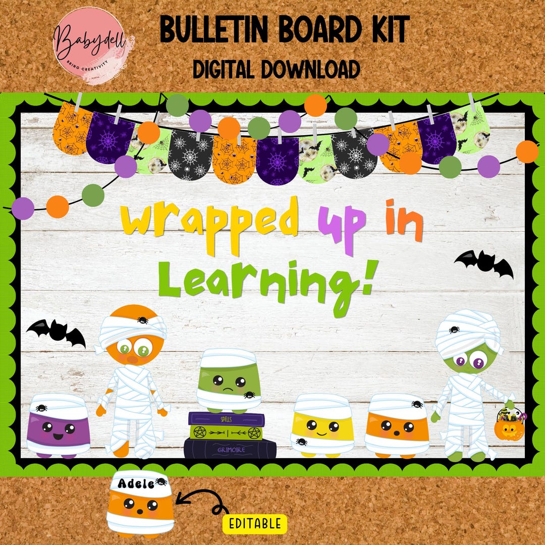 Halloween Mummy Bulletin Board Kit: October Classroom Decor (digital ...