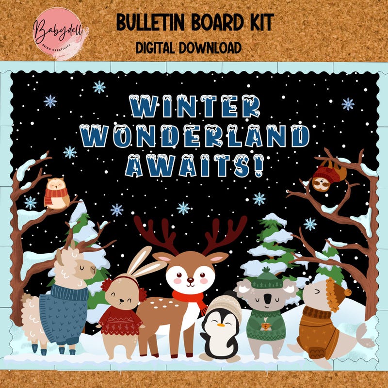 Winter Bulletin Board Kit - Etsy