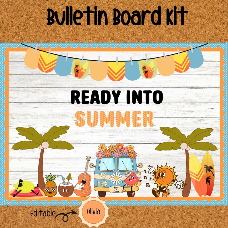 Here Comes the Sun Summer Bulletin Board Kit,groovy Classroom Decor ...