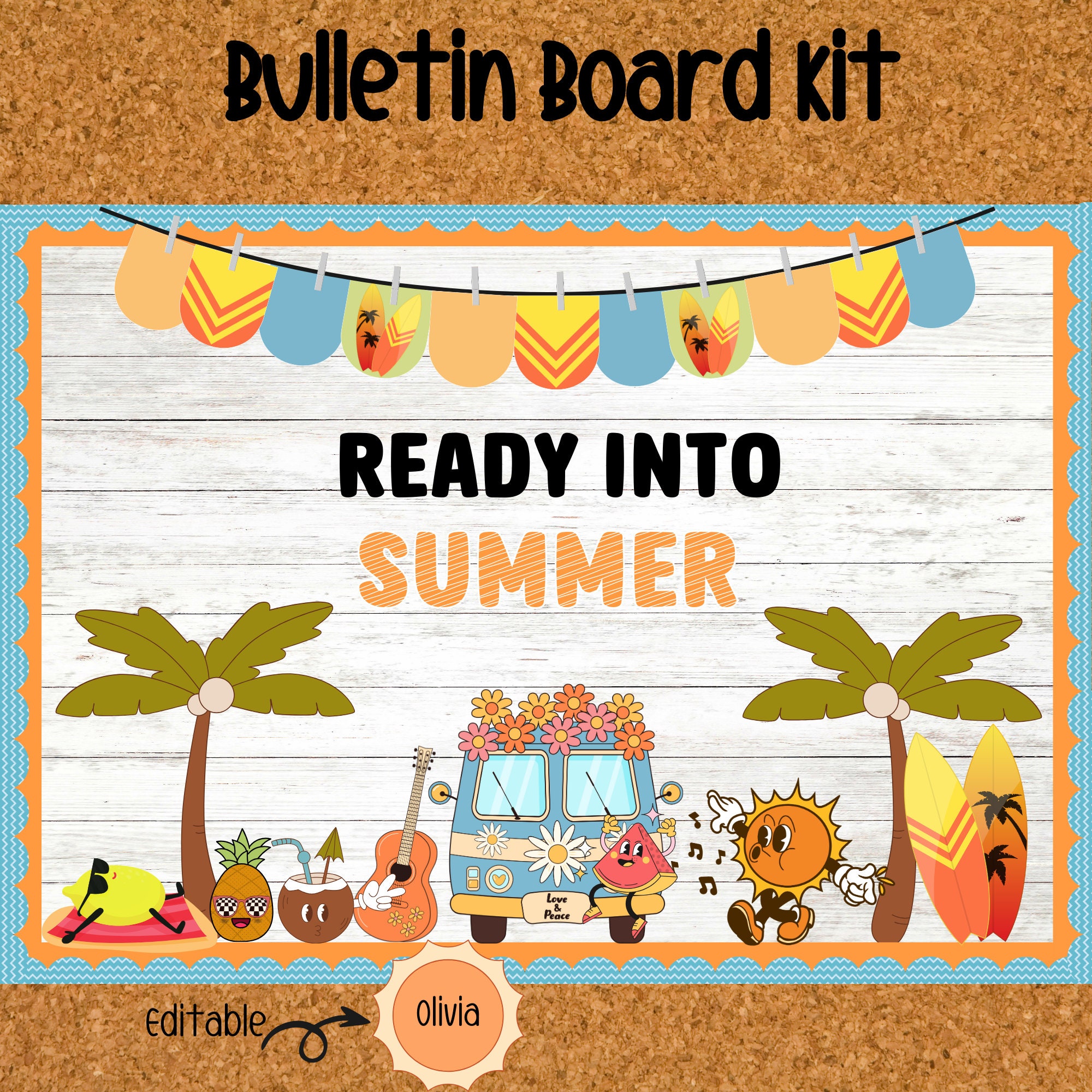 Here Comes the Sun Summer Bulletin Board Kit,groovy Classroom Decor ...
