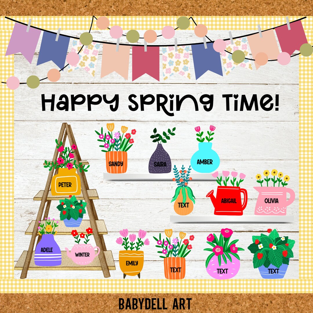 Spring Bulletin Board March April Door Decor Kit Classroom Door Decor ...