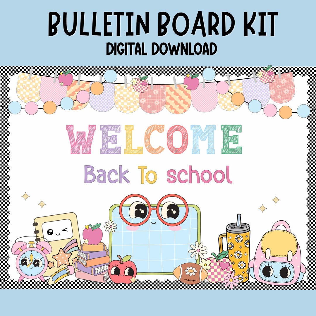 Groovy Back to School Bulletin Board Kit: Retro Pastel Classroom Decor ...