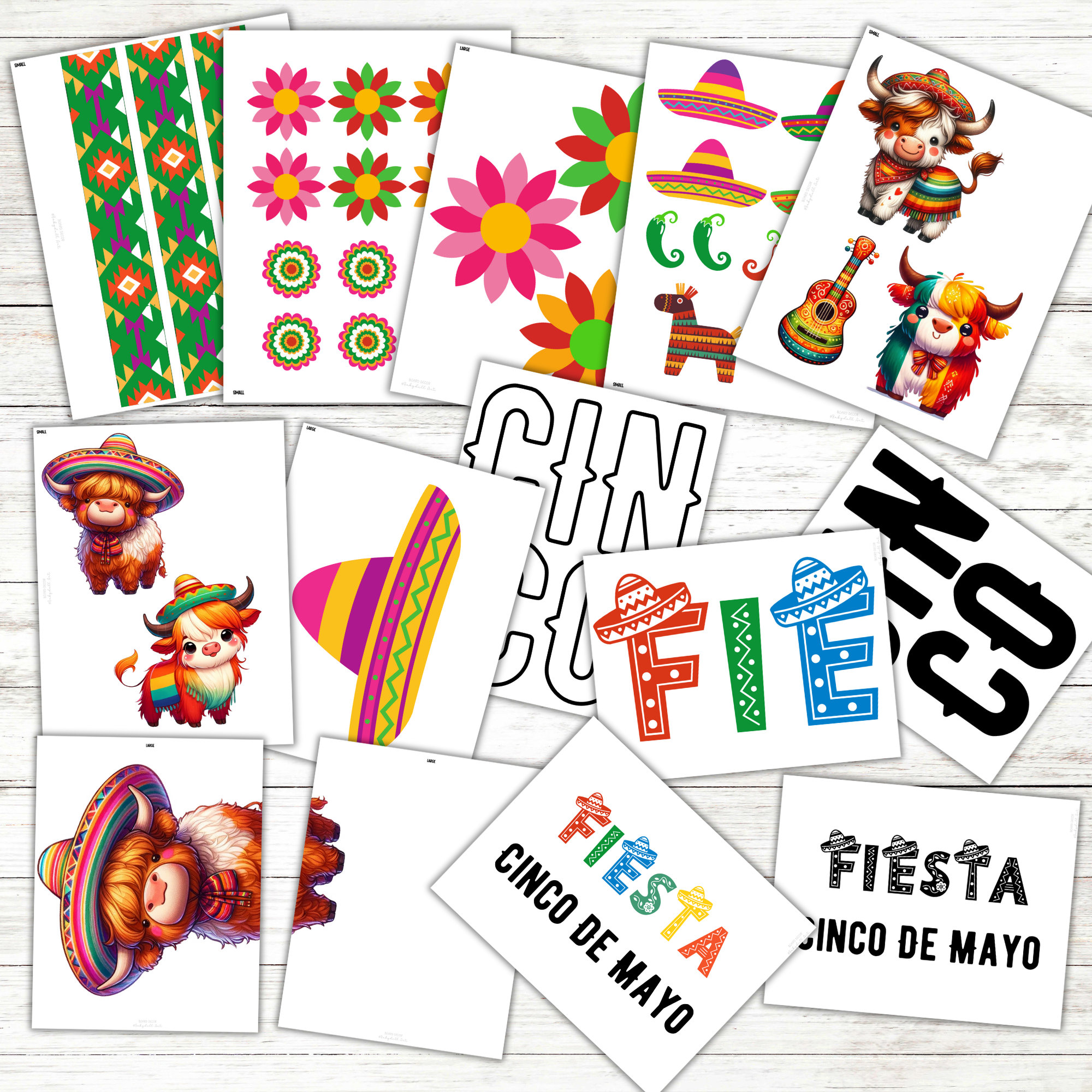 Highland Cow Fiesta Cinco De Mayo Bulletin Board Summer Classroom Decor ...