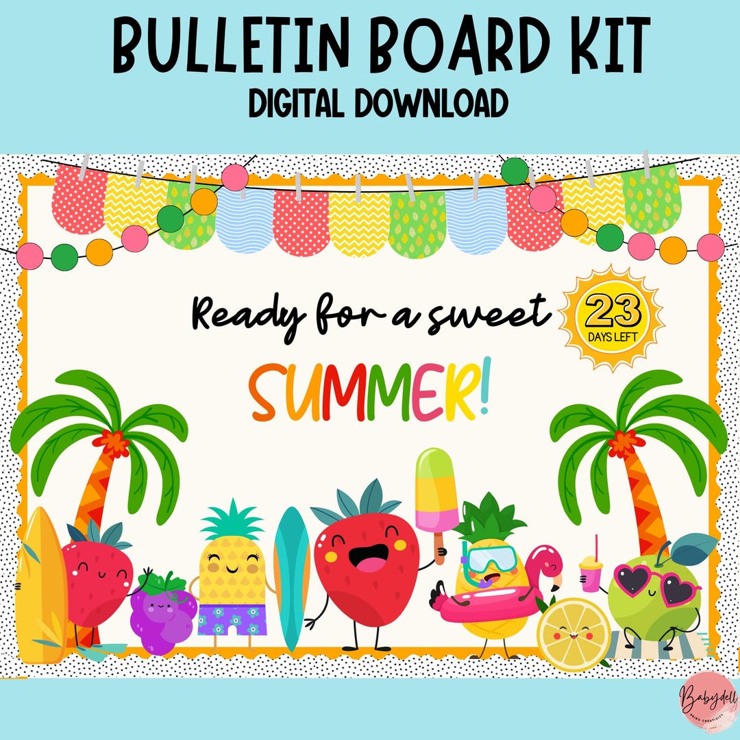 Sweet Summer Countdown Bulletin Board Kit | End of Year Classroom Decor ...