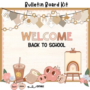 Back to School Bulletin Board Kit Boho Rainbow Classroom Decor ...