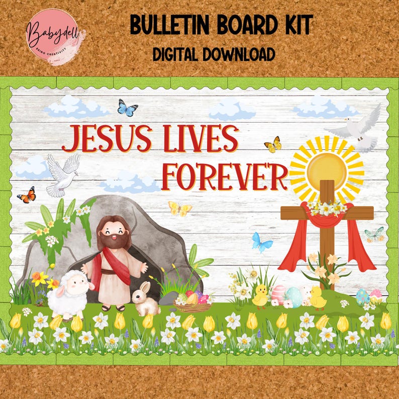 He is Risen Easter Bulletin Board Kit Christian Classroom Decor ...