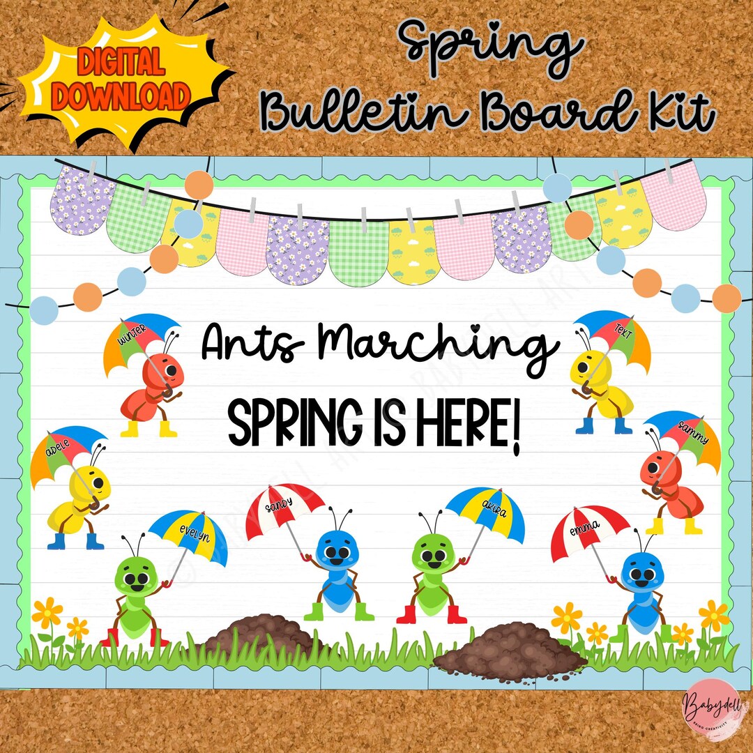 March Bulletin Board Spring Classroom Decor Marching Into Spring ...