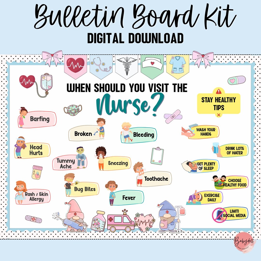 School Nurse Bulletin Board Kit: Health Office Decor - Etsy