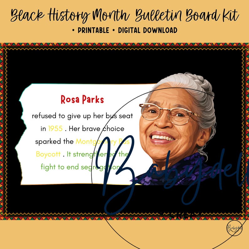 Black History Month Bulletin Board Kit 12 Important Figures Classroom ...