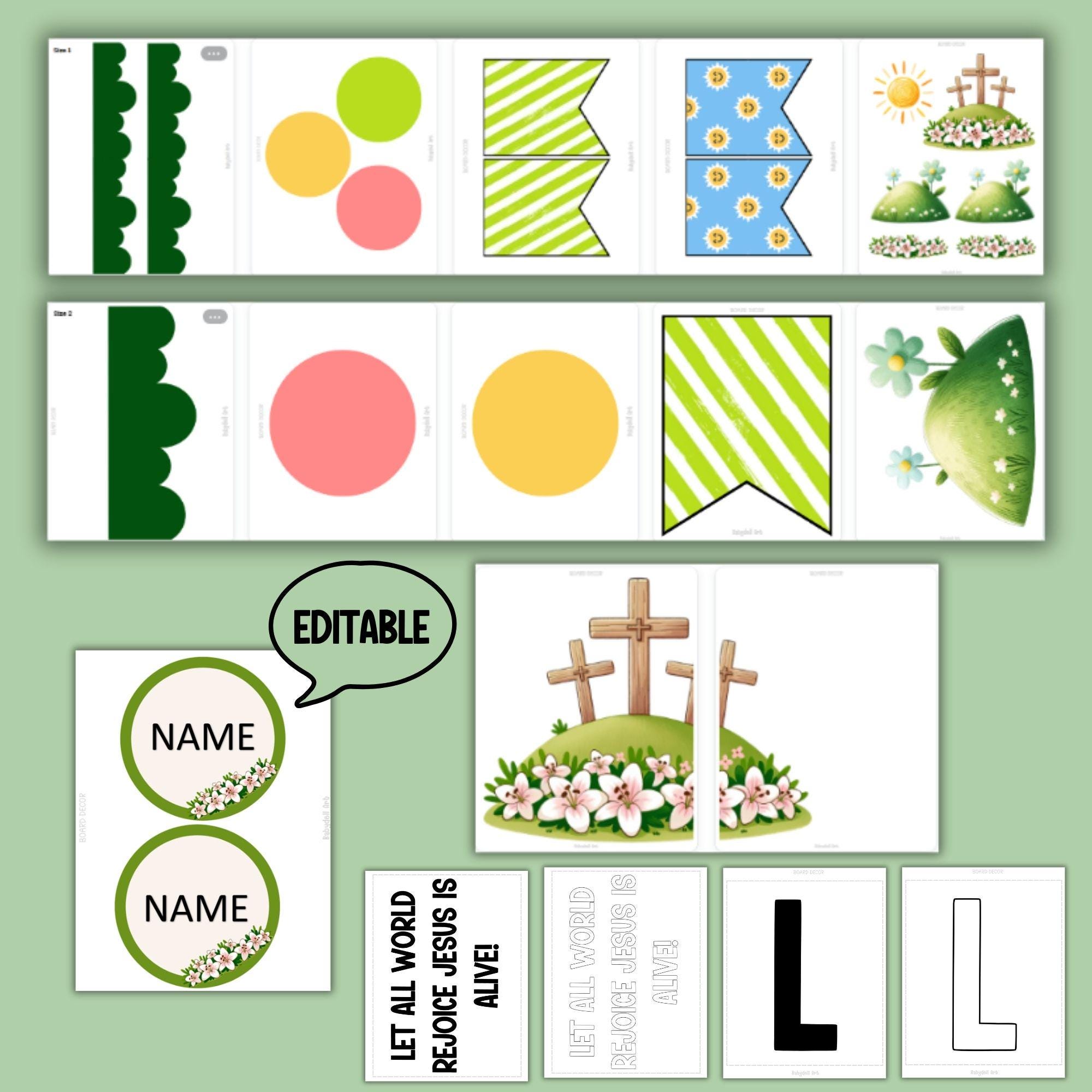 He is Risen Bulletin Board Kit for Christian Classrooms and Religious ...