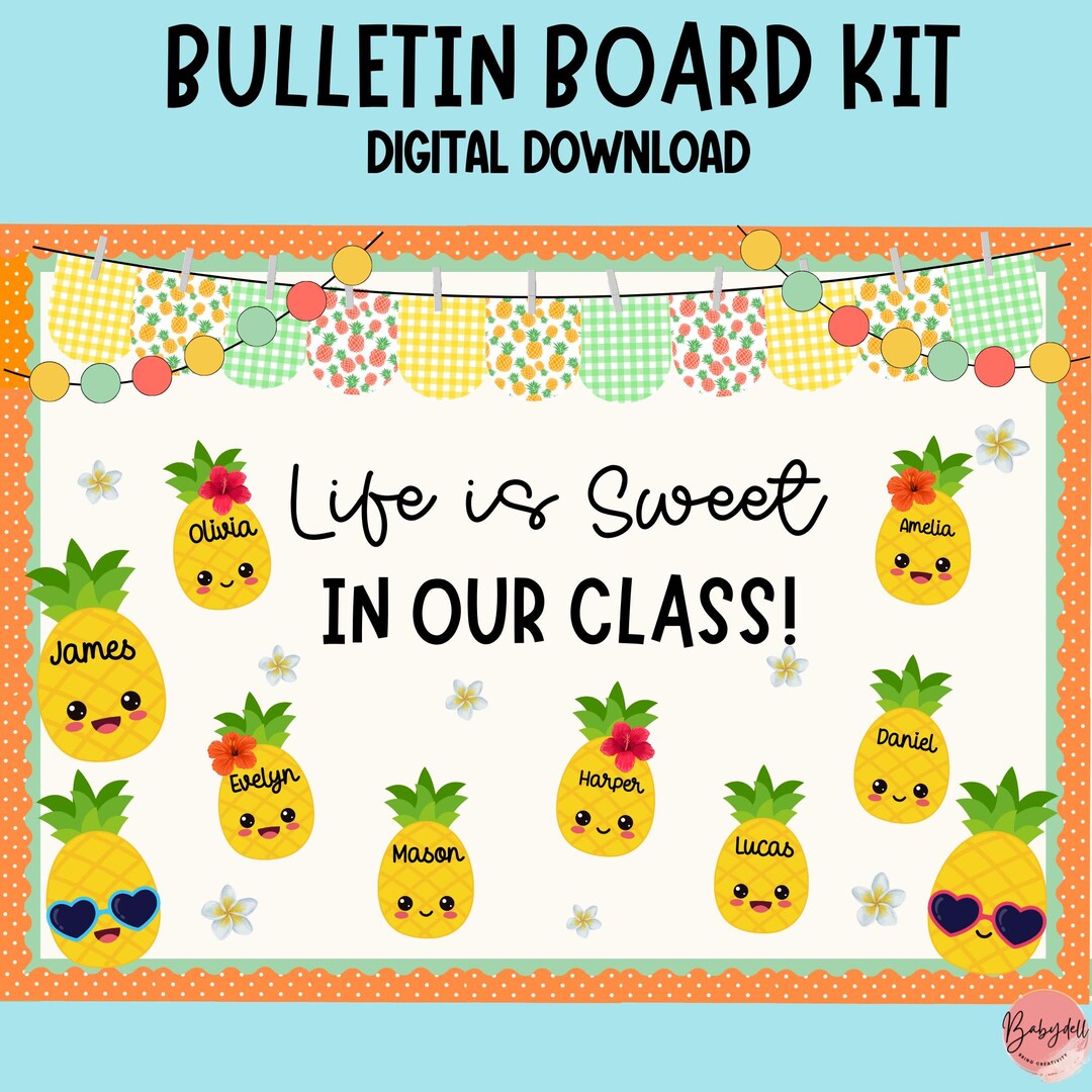 Pineapple Bulletin Board Kit, Sweet Summer Classroom Decor, Back to ...