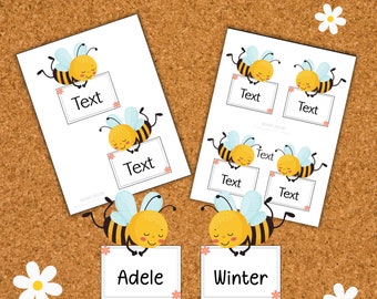 BEE Editable Name Tags Spring Summber Bulletin Board Decorations - Etsy