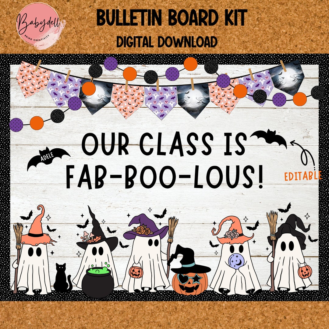 Spooky Halloween Bulletin Board Kit Fall Bulletin Board Kit October ...