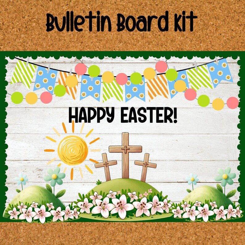 He is Risen Easter Bulletin Board Kit | Resurrection Classroom Door ...