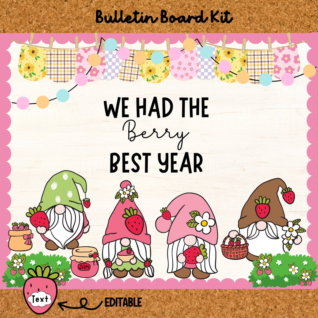SUMMER Bulletin Board Kit Strawberry Classroom Decor End of the Year ...