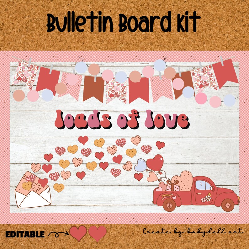 Valentine Bulletin Board or Classroom Door Decor, Truck Loads of Love ...