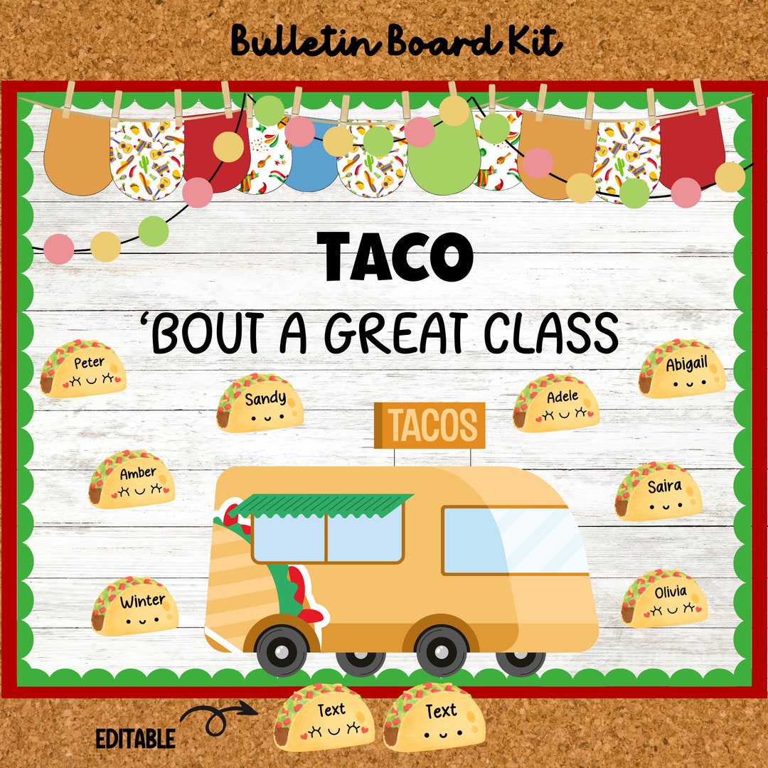 Taco Bulletin Board Kit | Cinco De Mayo Classroom Decor (editable) - Etsy