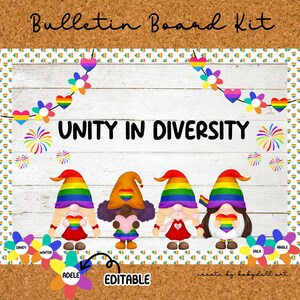 Pride Month Celebration Bulletin Board Kit Rainbow Decor LGBTQ+ School ...