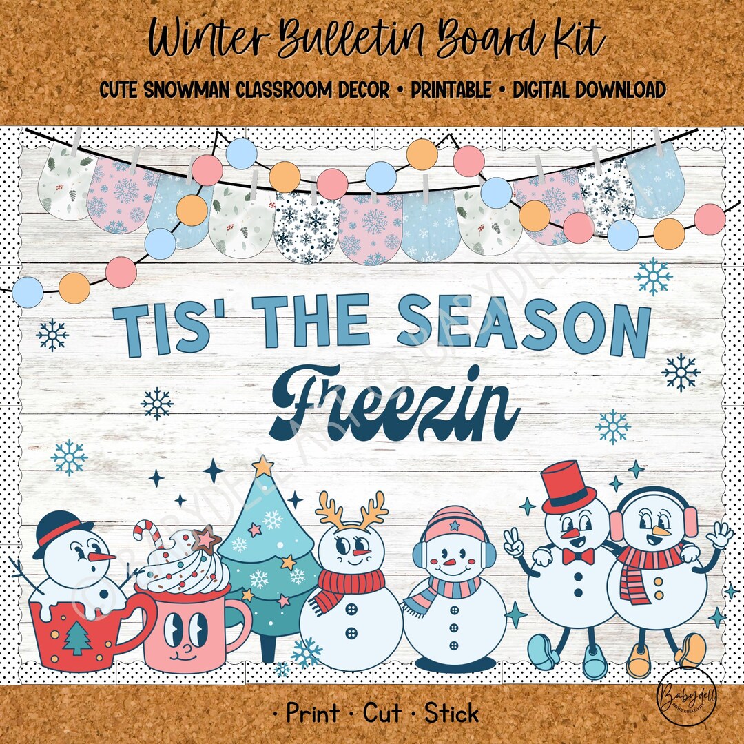 Groovy Winter Snowman Bulletin Board Kit for Classroom Door Decor - Etsy