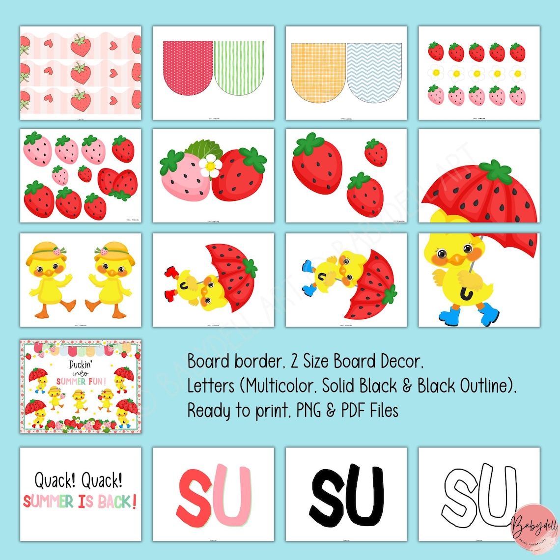 Duck Summer Bulletin Board Kit: Editable Classroom Decor - Etsy