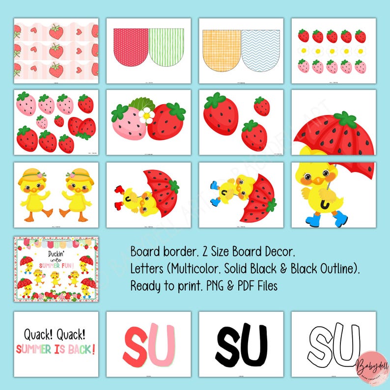 Duck Summer Bulletin Board Kit: Editable Classroom Decor - Etsy