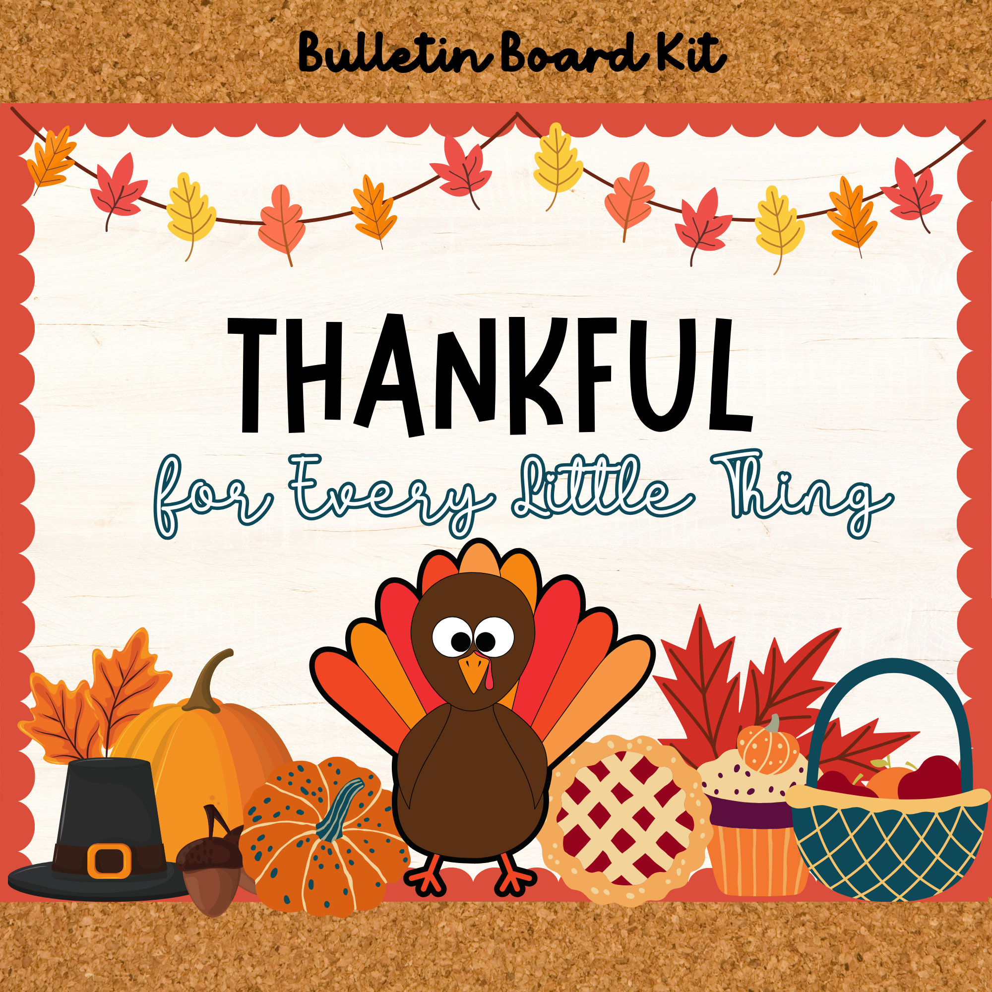 Thanksgiving Turkey Bulletin Board Kit for November Classroom Decor and ...