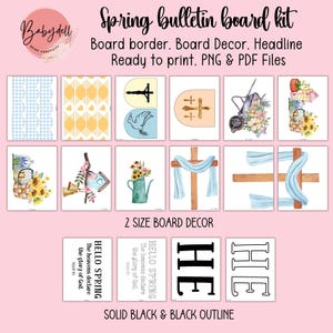 Christian Spring Bulletin Board Kit March Religious Classroom Door ...