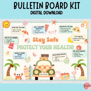 Cruisin' Into a Healthy Summer Bulletin Board Kit | Nurse's Office ...